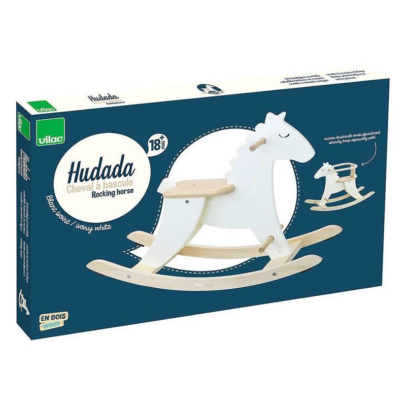 Vilac Hudada Rocking Horse With Safety Hoop - White | The Toy Shop